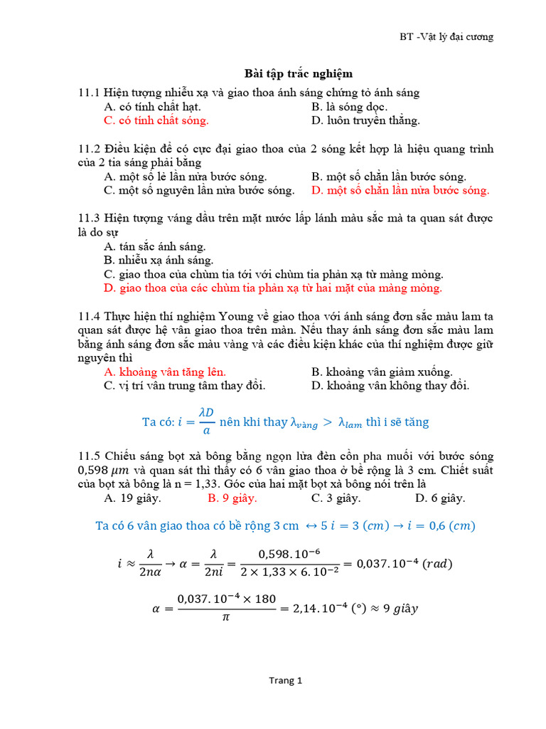 VLĐC - BT Chuong-11 | PDF