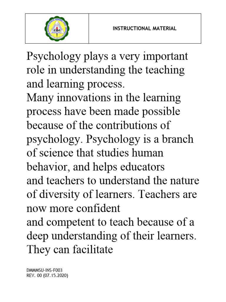 Psychological Principles | PDF