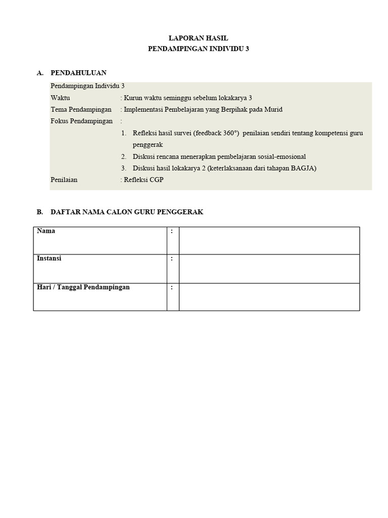 LAPORAN HASIL PEMANTAUAN PI 3 | PDF