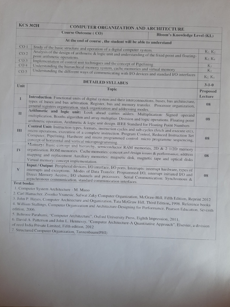 COA - Unit I Notes | PDF | Computer Data Storage | Electrical Engineering