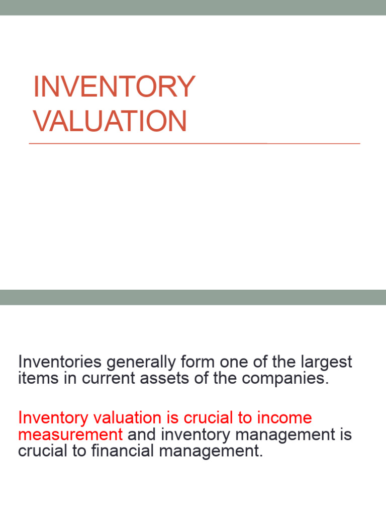 Inventory Valuation | PDF | Cost Of Goods Sold | Inventory