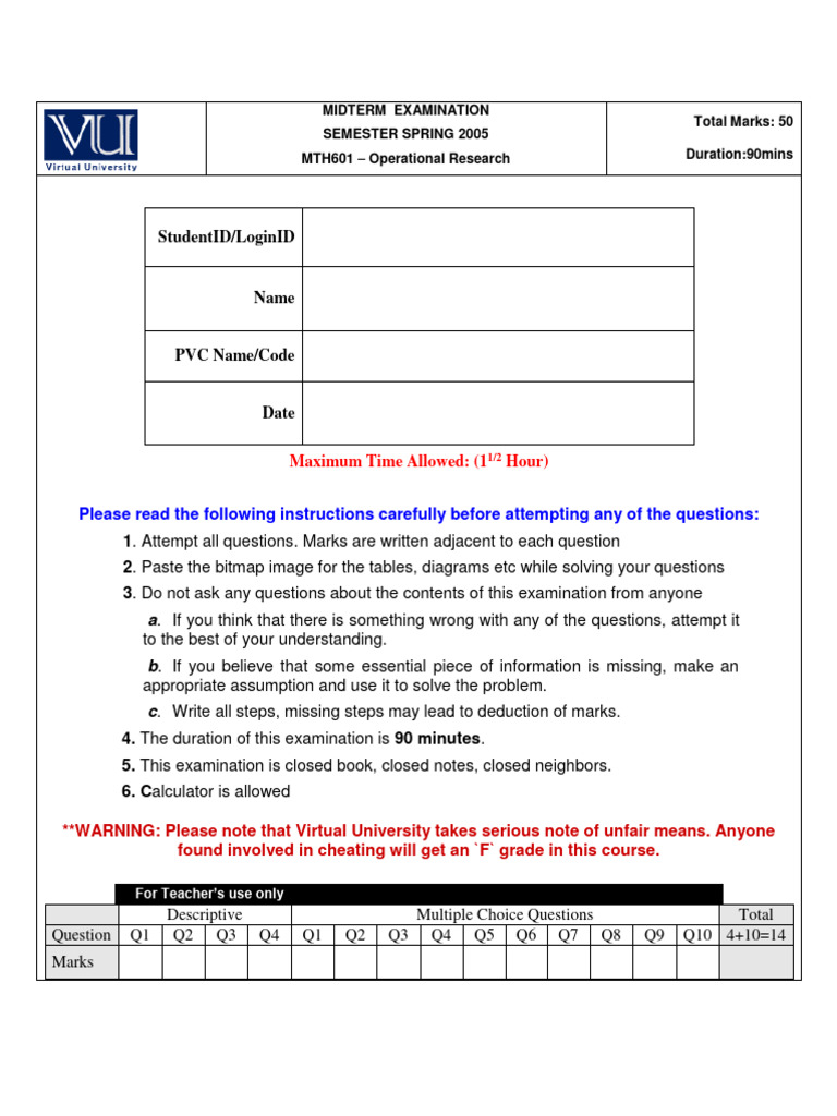 MTH601 Spring MidTerm | PDF