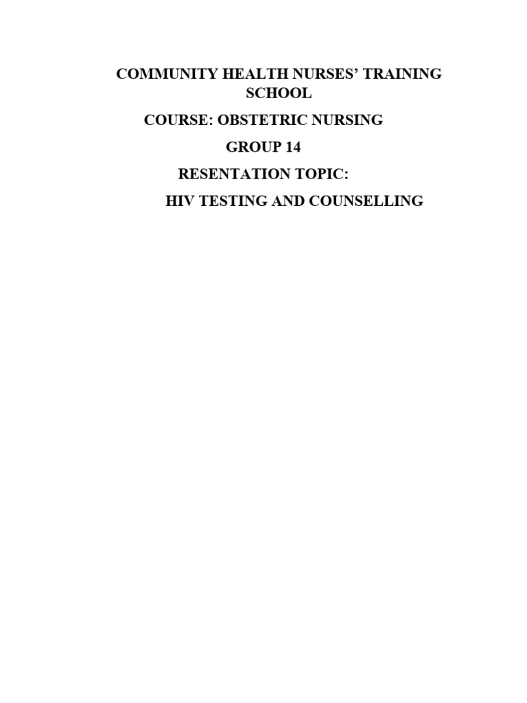 Hiv Counselling and Testing | PDF