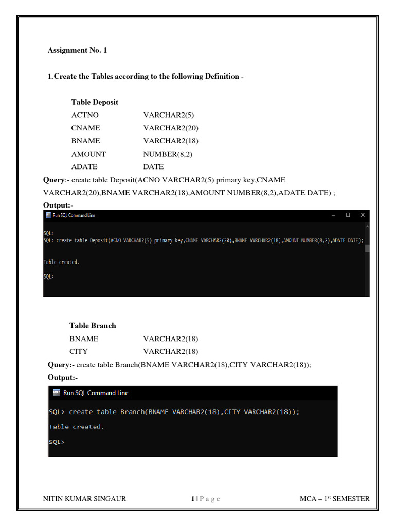 NITIN Rdbms Assignment | PDF | Information Retrieval | Sql