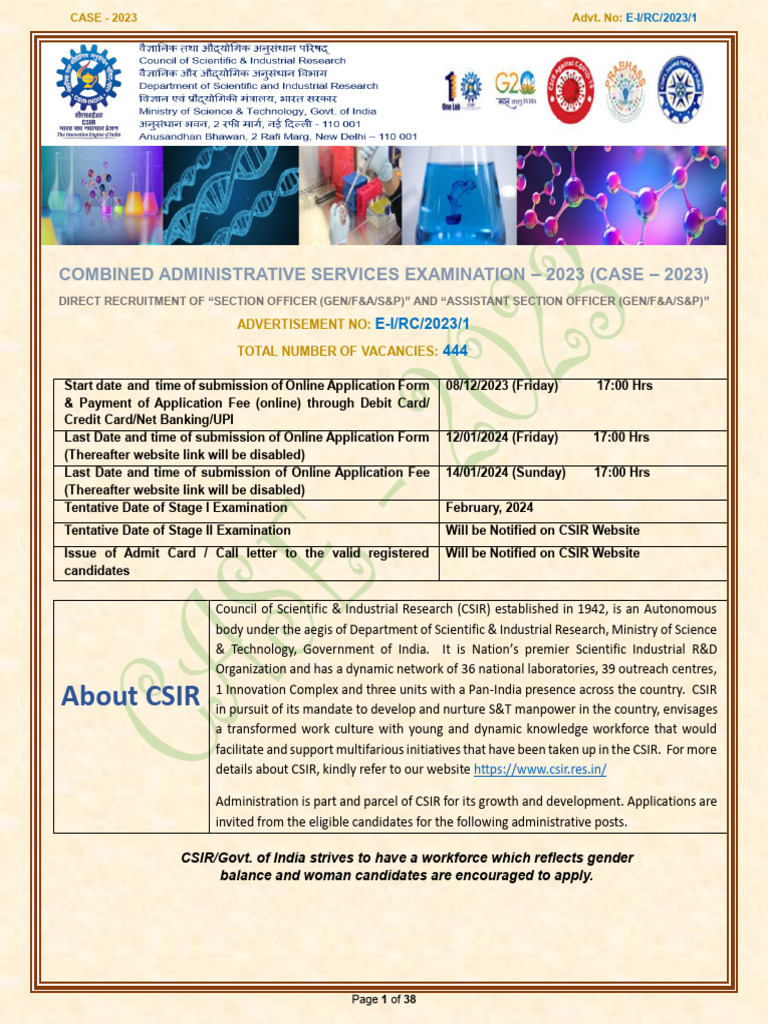 Detail Advt. - 08.12.2023 | PDF | Identity Document