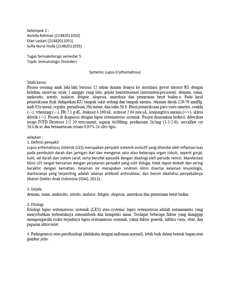 Kelompok 2 SMT 5 Studi Kasus Gangguan Imunologi | PDF