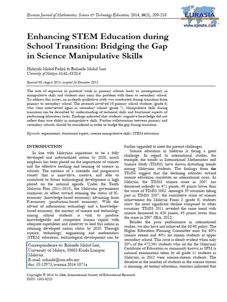 Enhancing STEM Education During School T | PDF | Science | Learning
