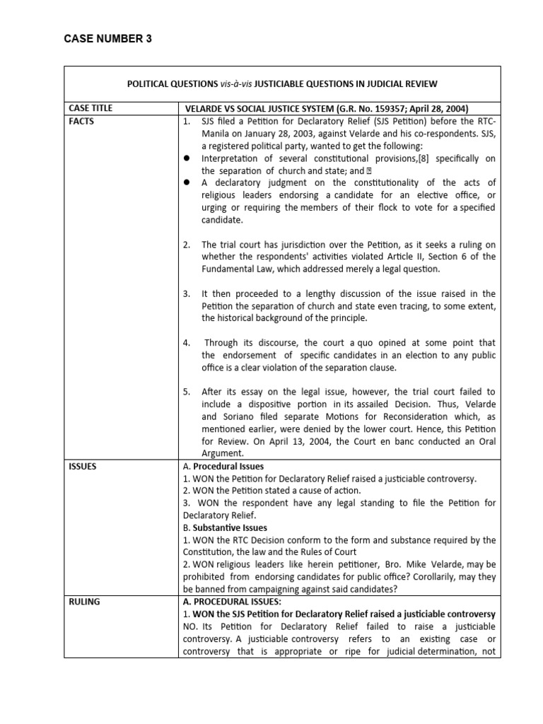 Velarde VS SJS | PDF | Standing (Law) | Cause Of Action