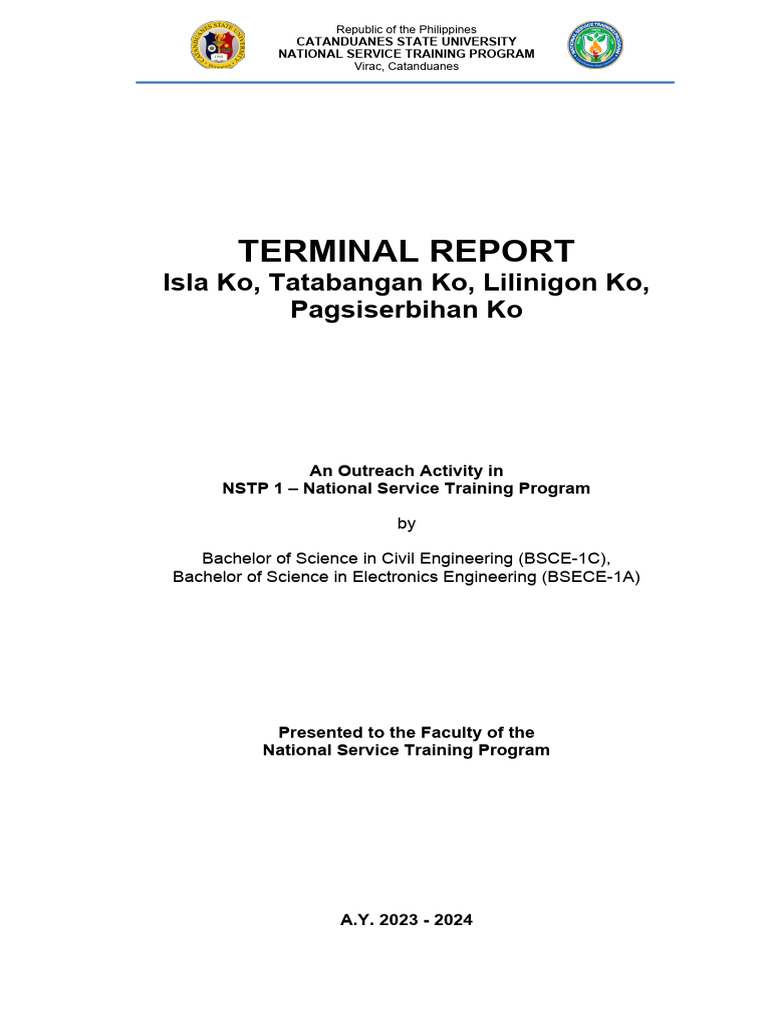Terminal Report Template | PDF | Science & Mathematics