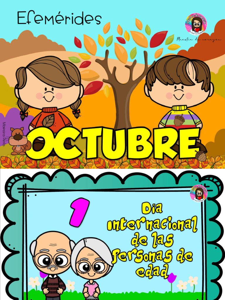 Efemérides Octubre - Maestra de Corazón | PDF