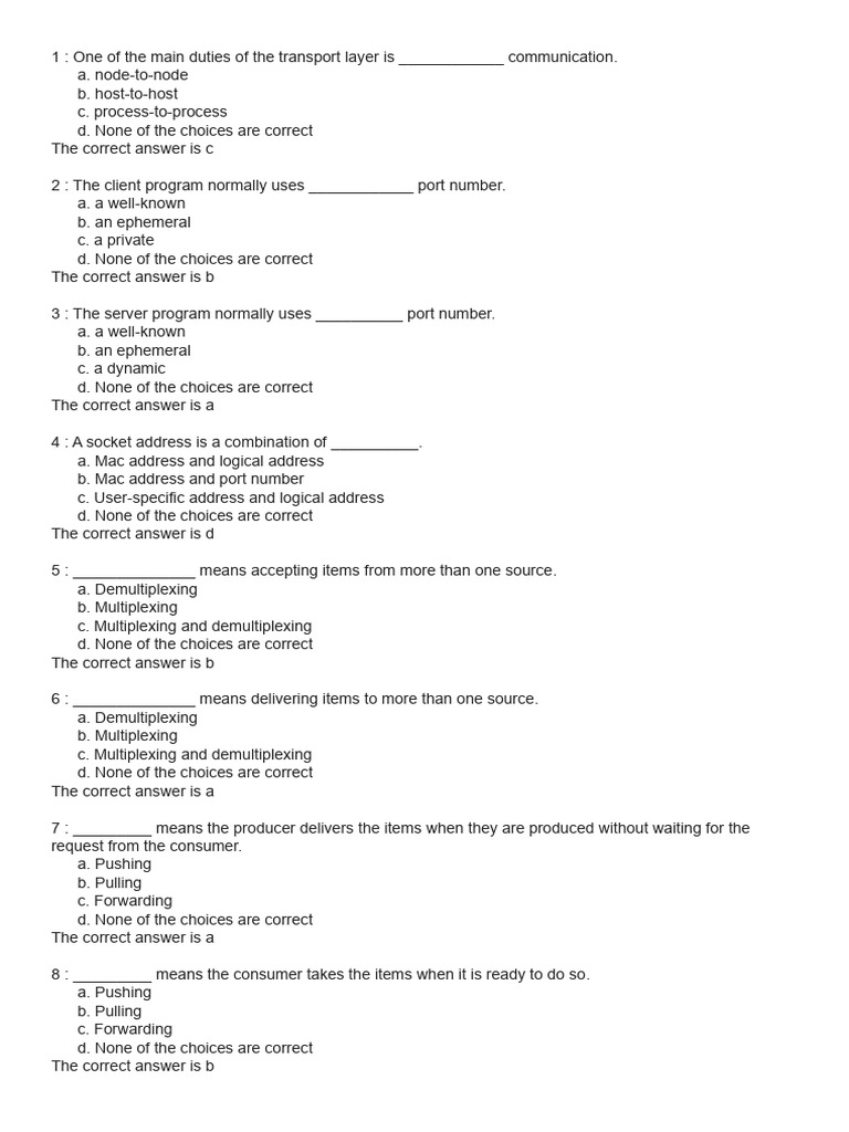 Quiz - Transport Layer | PDF