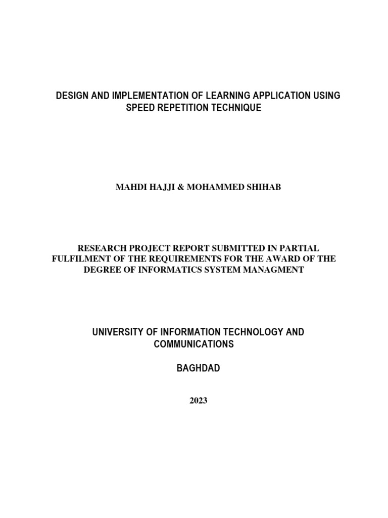Spaced Repetition Project | PDF