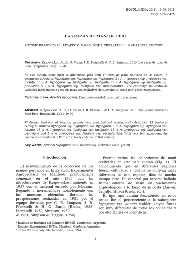 47 Variedades Cultivadas de Maní en Perú | PDF | Miseria | Perú