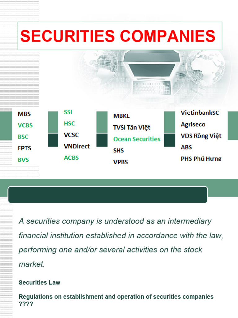 Securities Companies | PDF | Securities (Finance) | Stocks