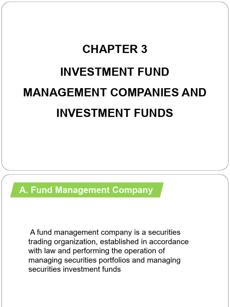 Investment Fund MGT Companies and Investment Funds - PPT | PDF ...