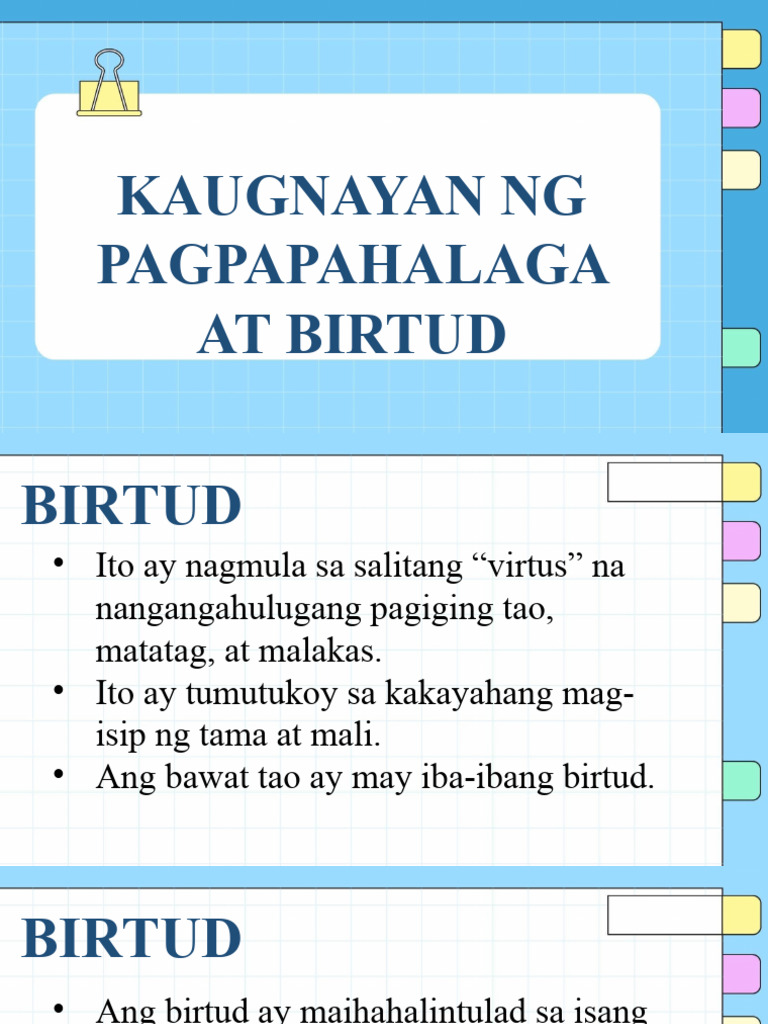 Kaugnayan NG Pagpapahalaga at Birtud | PDF