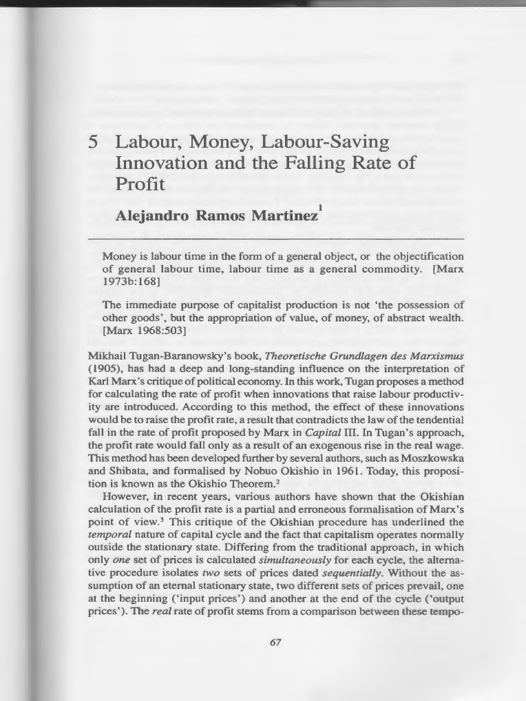 Ramos - Labour Money Labour-Saving-Innovation and The Falling Rate of ...