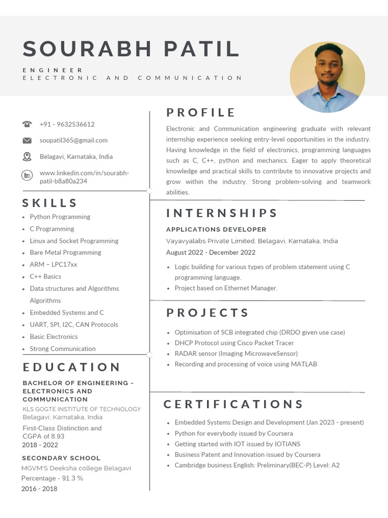 CVSourabh Patil | PDF | Computer Programming | Computing