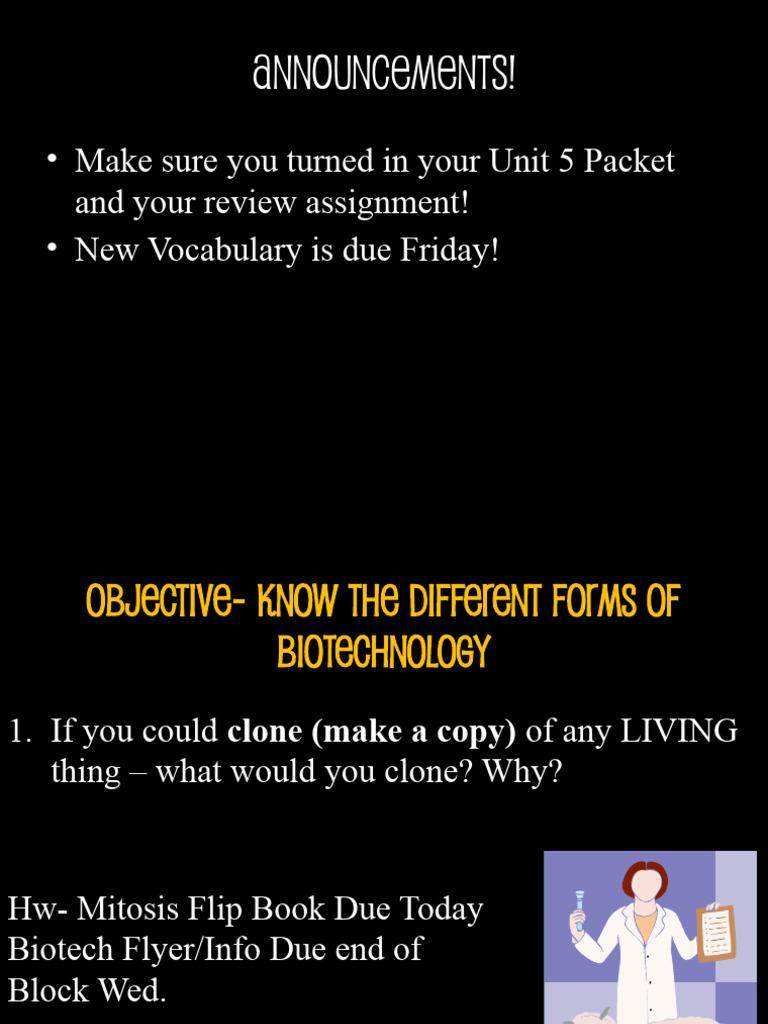 Unit 5 Biotechnology PPT With Video Links | PDF