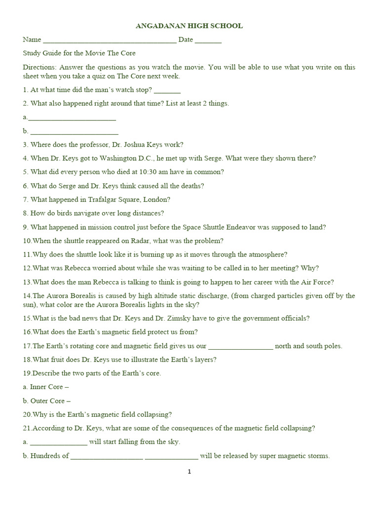 The Core Questions | PDF | Earth | Earth's Magnetic Field