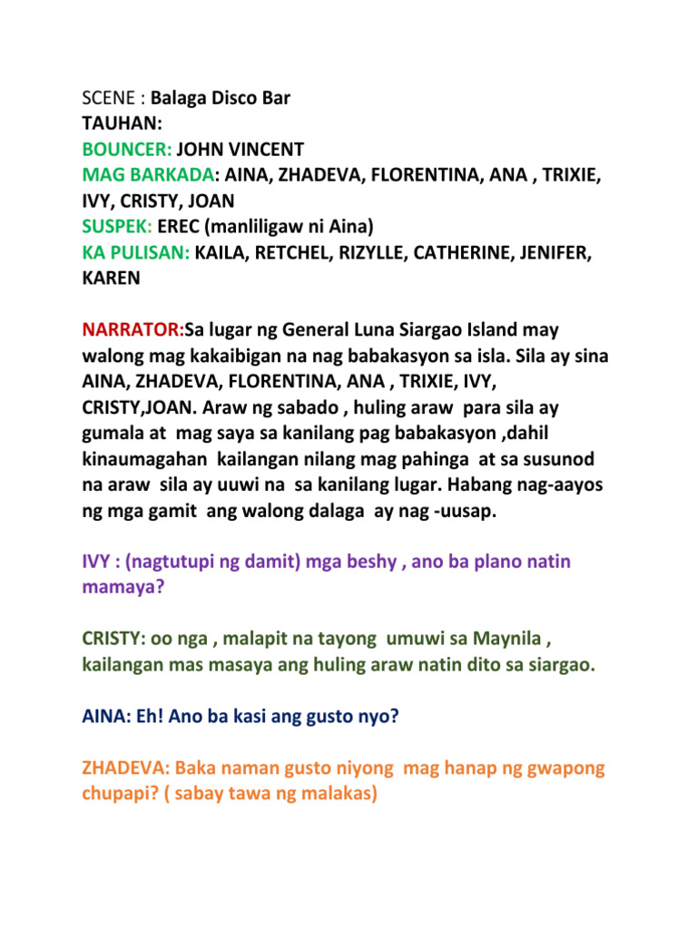 Script RoleplayFINAL NA NI ANTE | PDF