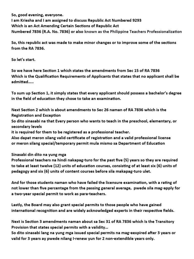 Ra 9293 | PDF | Licensure