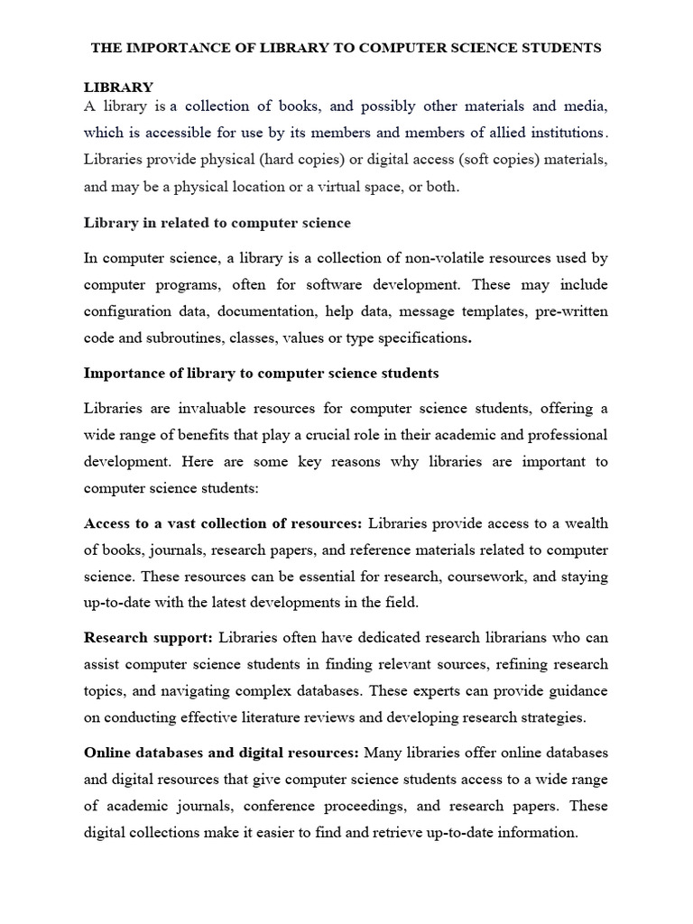 ASS LIBRARY | PDF | Libraries | Computer Science