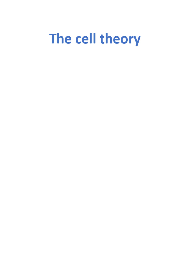 The Cell Theory | PDF | Cell (Biology) | Organisms
