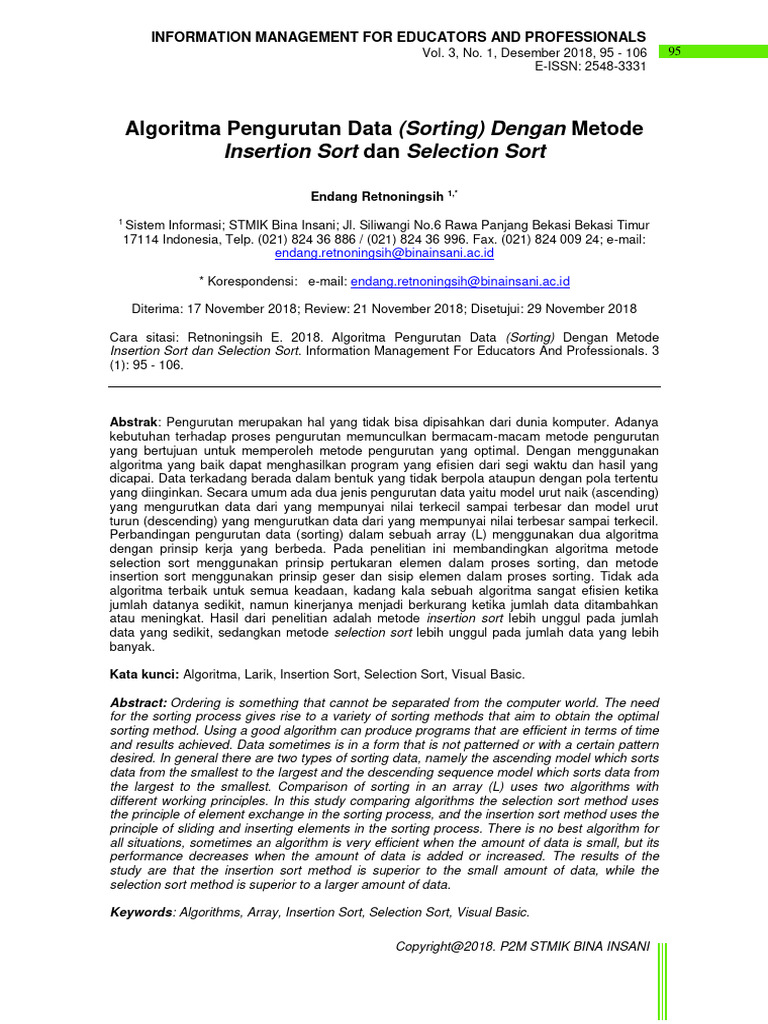 Algoritma Selection Dan Insertion | PDF