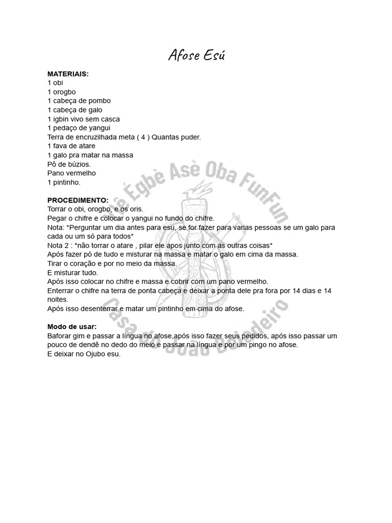 Afose Esú | PDF | Artes Linguísticas e Disciplina