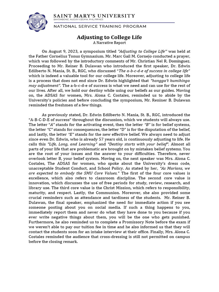 Adjusting-to-College-Life_final | PDF