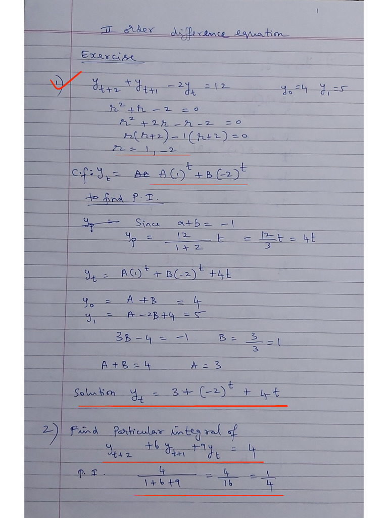 Difference Equation Set 2 | PDF
