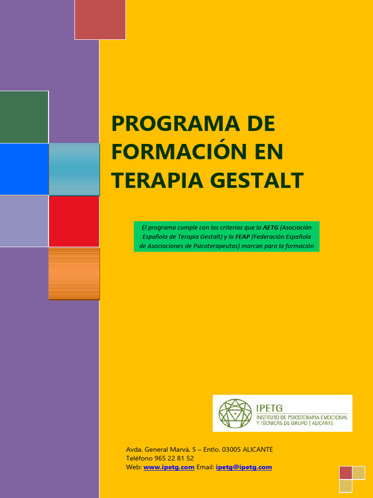 Programa de Formación en Terapia Gestalt - Ipetg - Acreditado Por Aetg y Feap - Web | PDF ...
