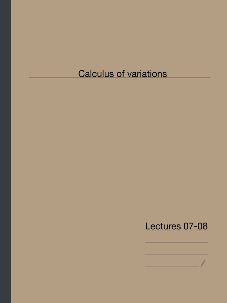 Calculus of Variations Basics | PDF