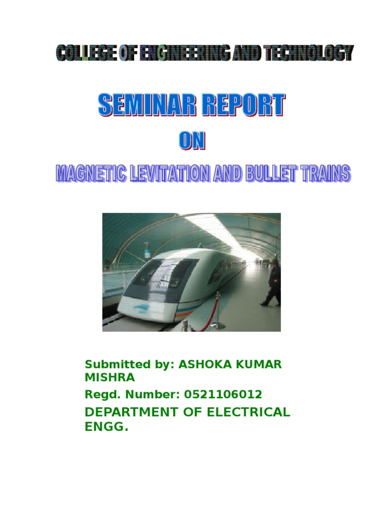 Magnetic Levitation & Bullet Trains Report | PDF