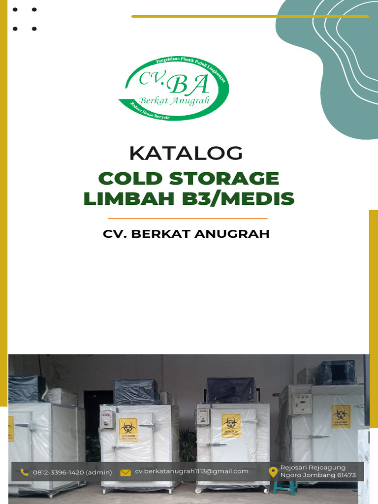 Katalog Cold Storage Limbah B3/Medis | PDF