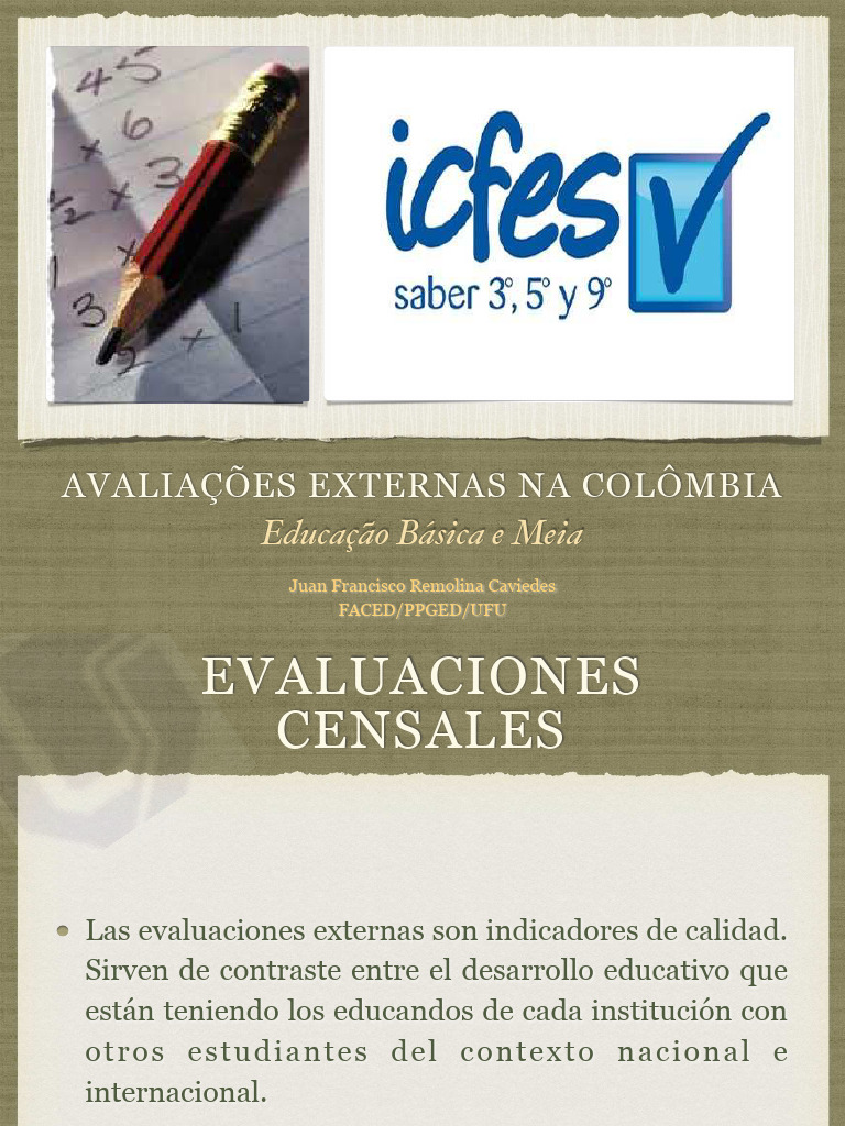 Las Evaluaciones Externas en Colombia Ed | PDF