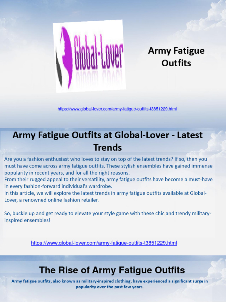 Army Fatigue Outfits | PDF | History