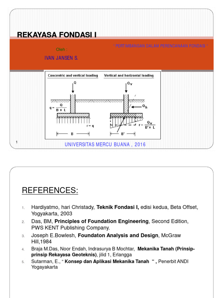Pertimbangan Perancangan Fondasi Tanah | PDF