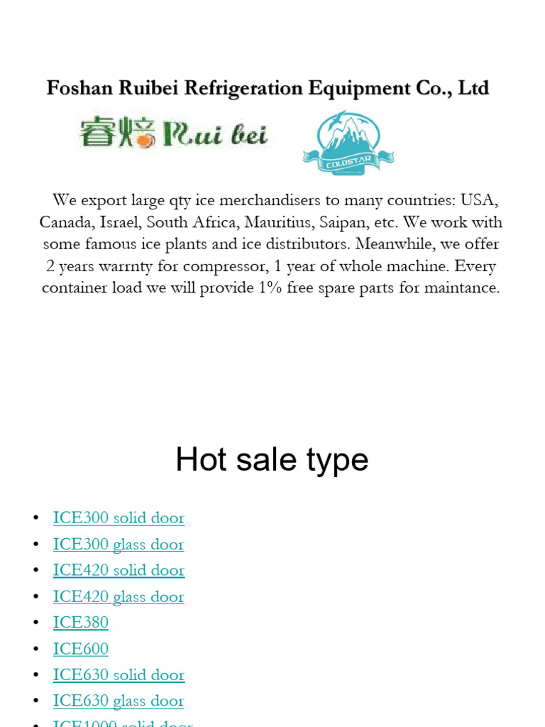 Ice freezer catalog | PDF | Pipe (Fluid Conveyance) | Mains Electricity