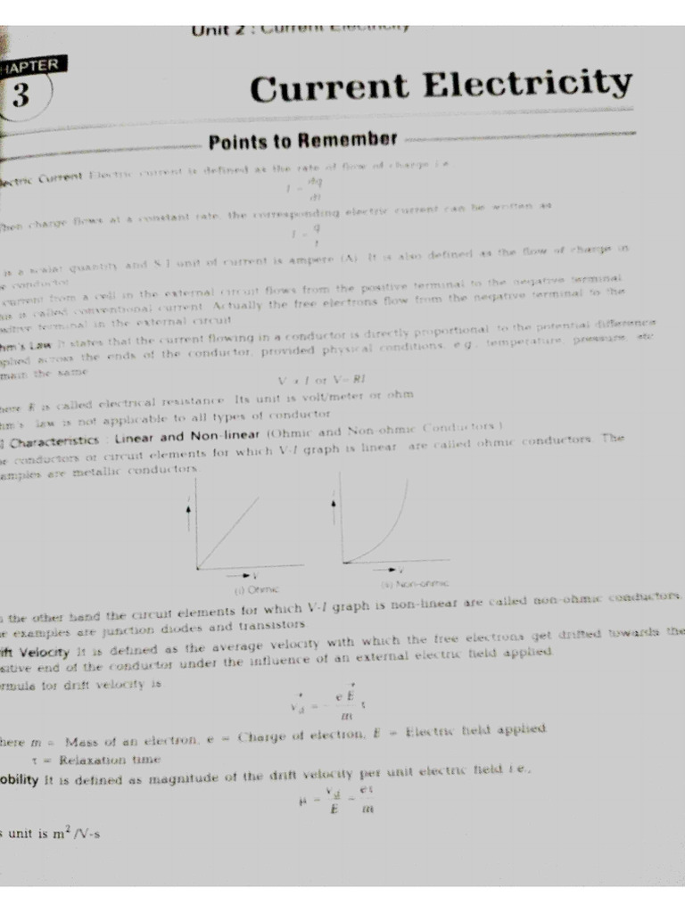 Current Electricity Physics Notes Pdf
