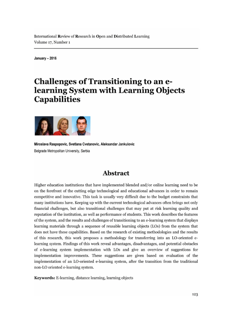 Challenges of Transitioning To An E-Learning System With Learning ...