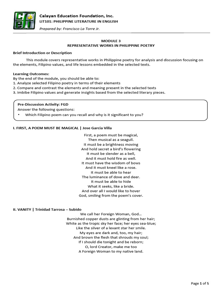 Hfybozu18 - Lit 101 Module 3 2023 | PDF