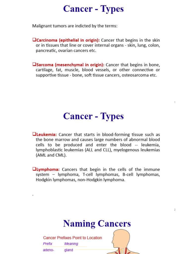 Cancer - Types | PDF | Wellness