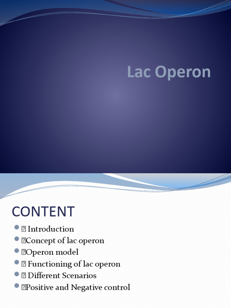 Lac Operon PPT Final | PDF | Operon | Repressor