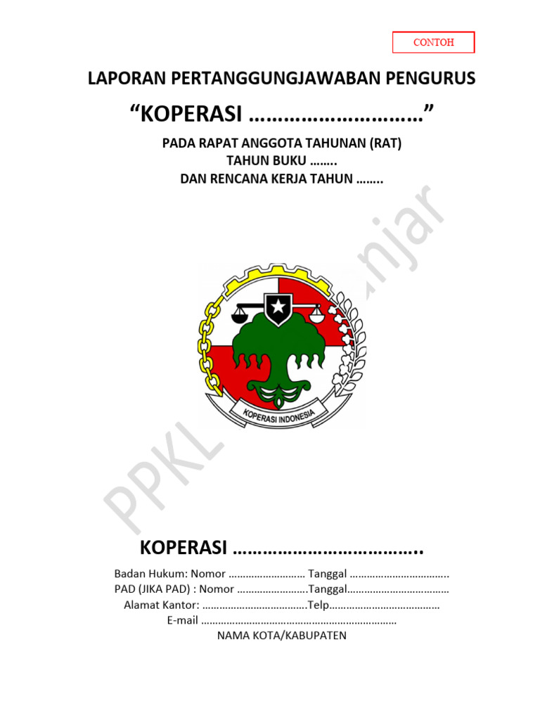 CONTOH LAPORAN RAT KOPERASI | PDF