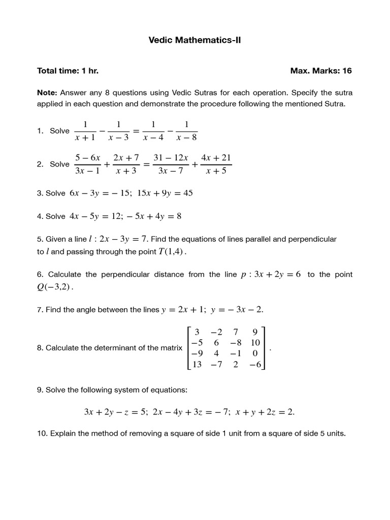 Assignment-1 Vedic Maths | PDF