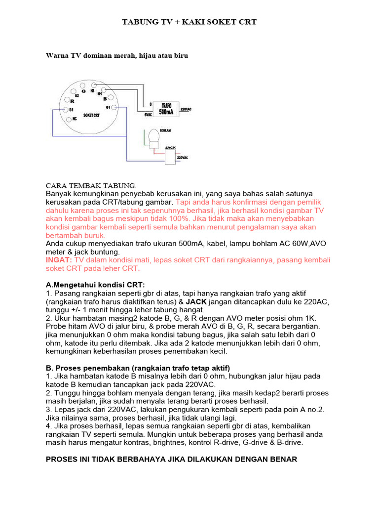 Skema Tembak Tabung CRT TV | PDF