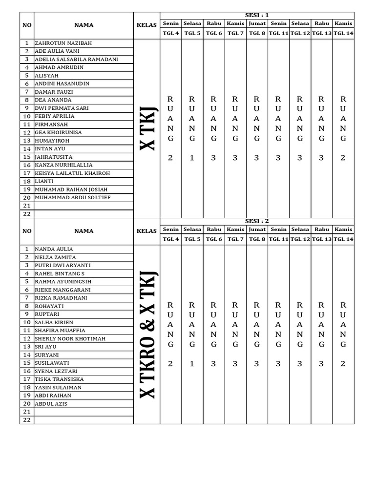 Ruang 2 (X TKR & TKJ) | PDF