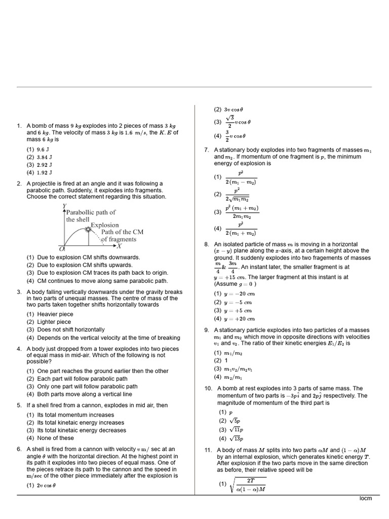 Locm | PDF | Momentum | Kinetic Energy